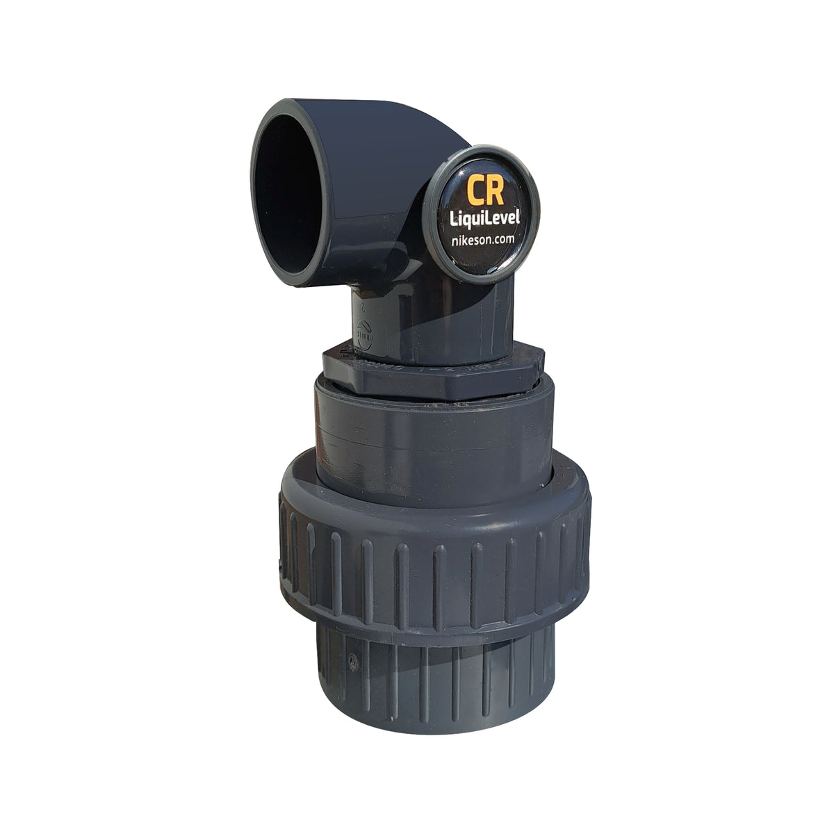 1.25" - 2" 90° PVC Pulley Elbow & Union-Tank level indicator